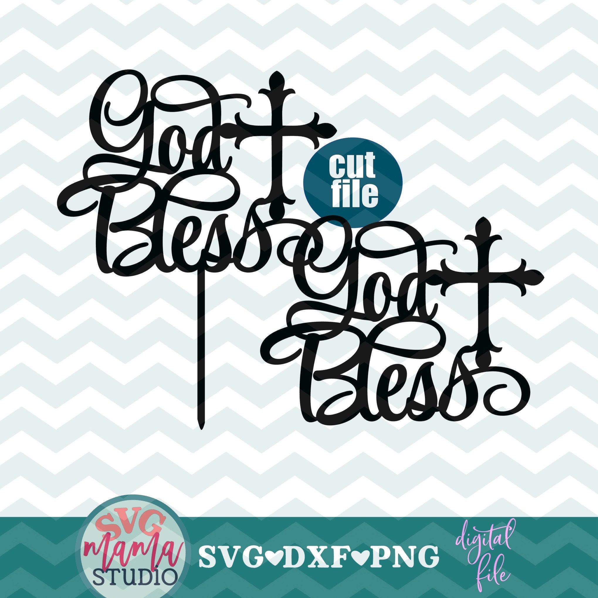 Cake Topper Svg God Bless Svg Baptism Svg Dxf Png - Etsy Singapore