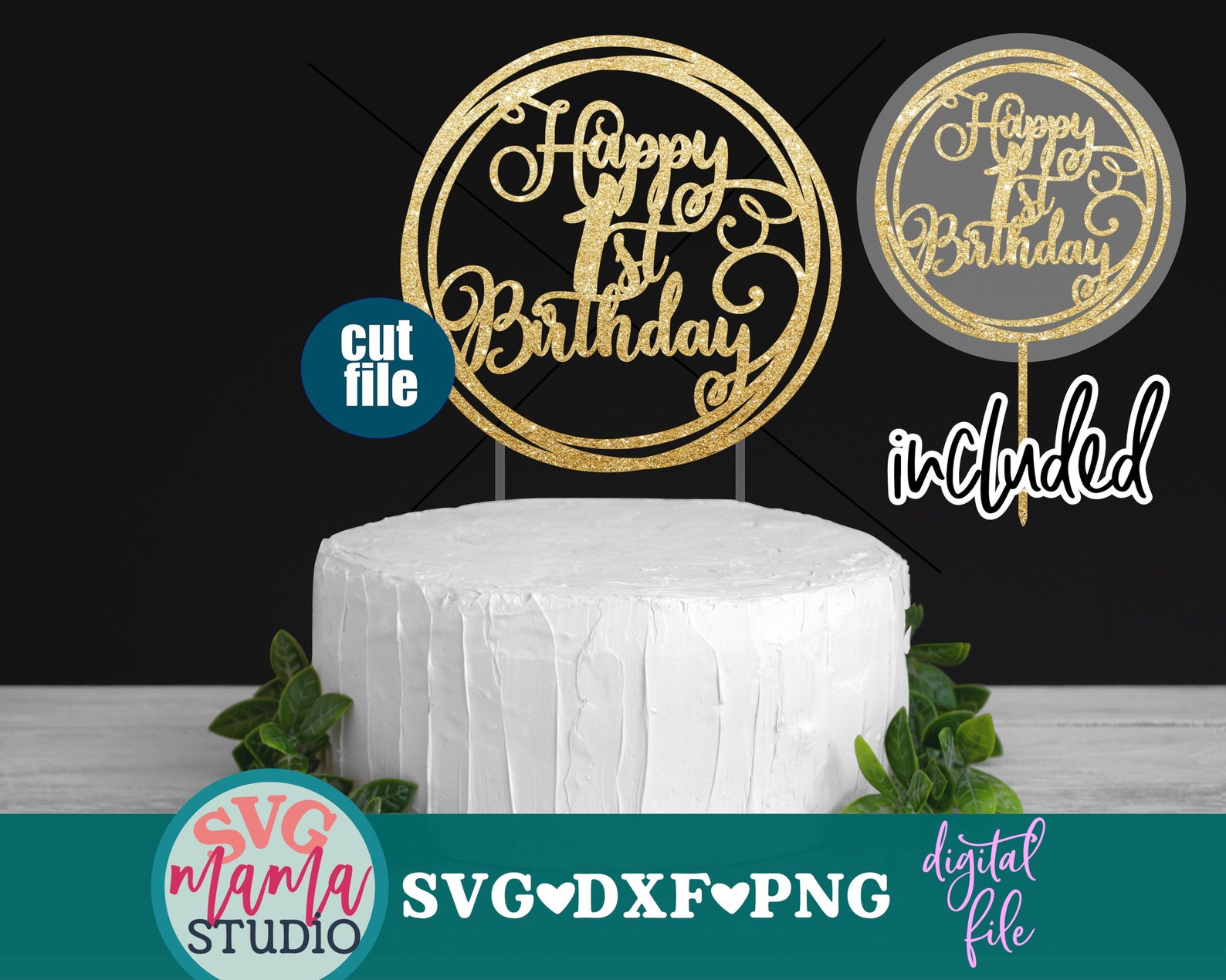 Cake Topper Svg BUNDLE 2 Happy Birthday Svg Birthday BUNDLE | Etsy