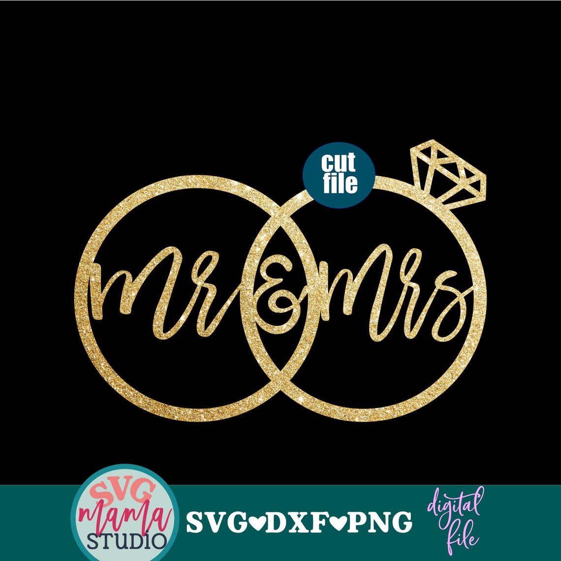 Cake Topper Svg Mr And Mrs Svg Wedding Svg Dxf Png File Etsy