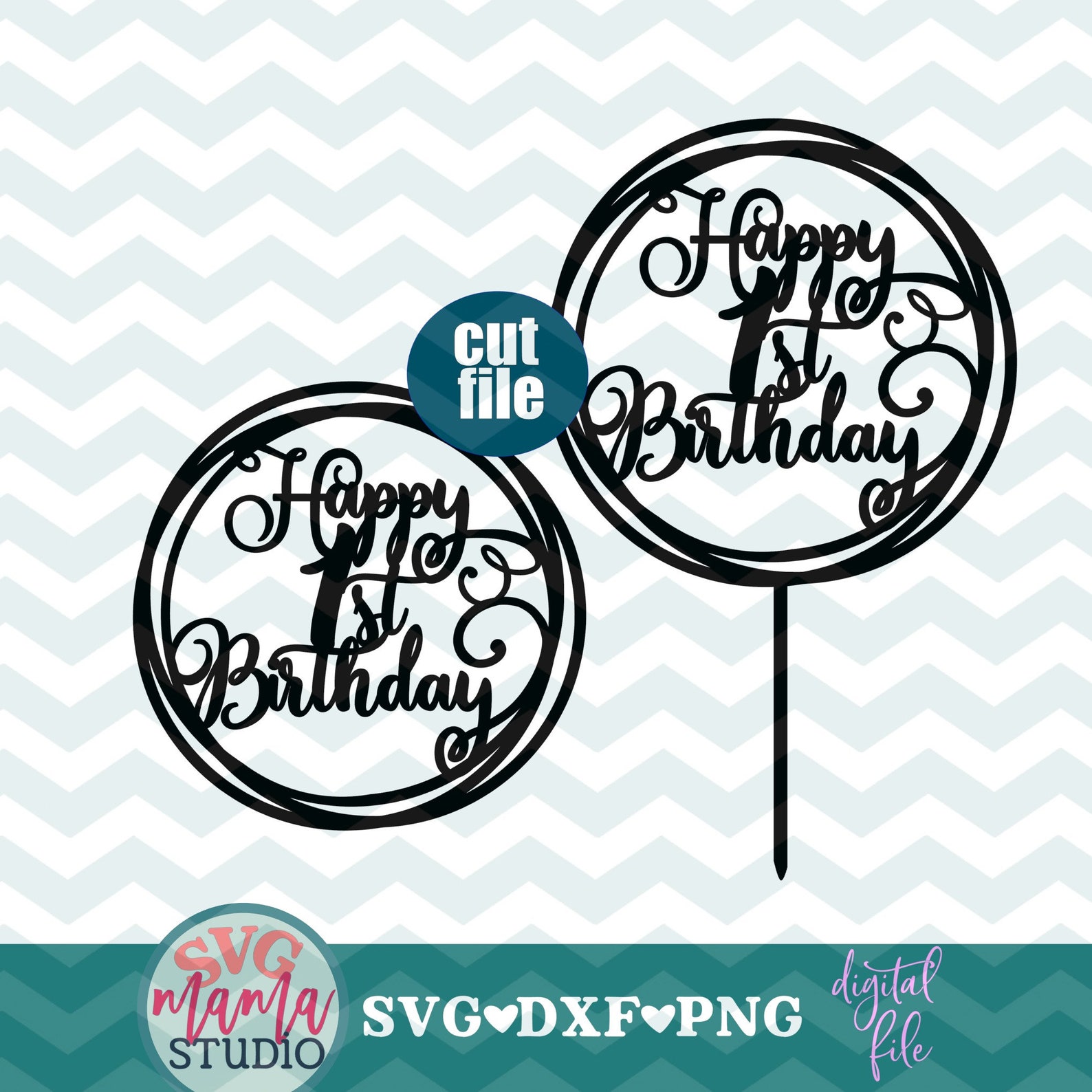 Cake Topper Svg BUNDLE 2 Happy Birthday Svg Birthday BUNDLE | Etsy