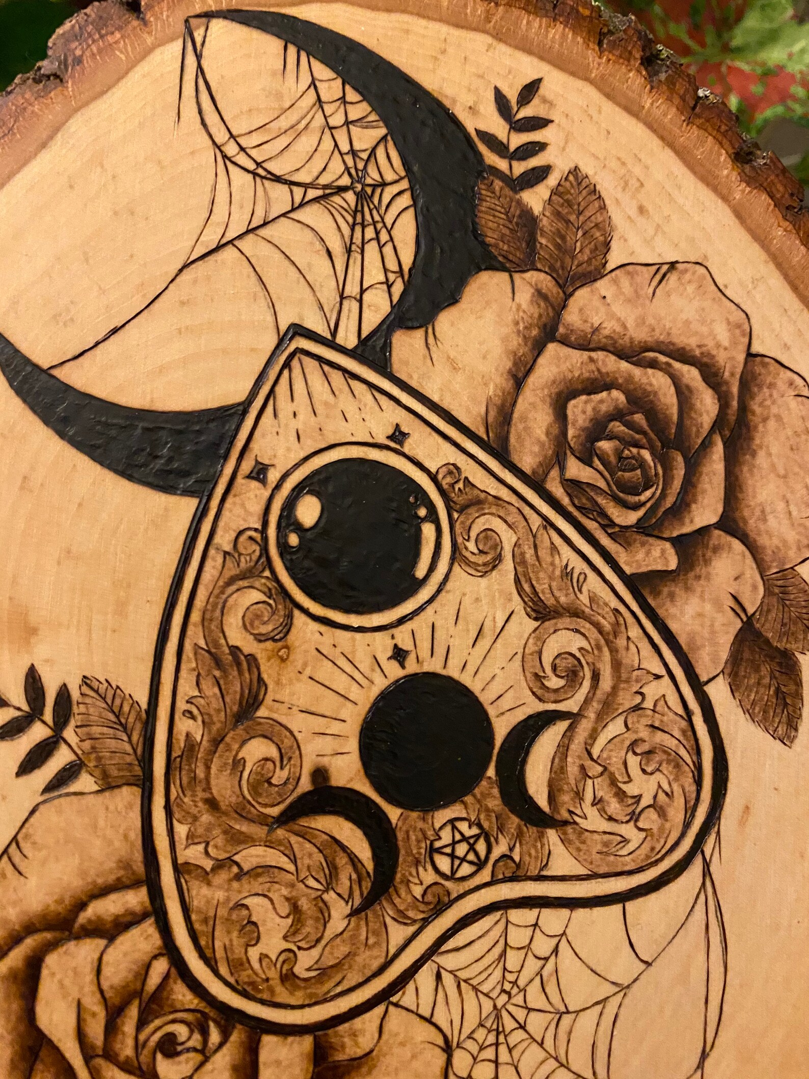 Planchette and Rose Woodburning - Etsy
