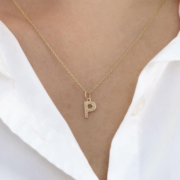 Gold Letter Necklace - Etsy