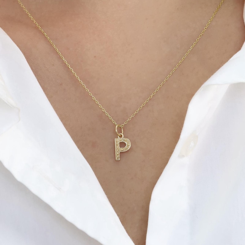 Gold Letter Necklace - Etsy