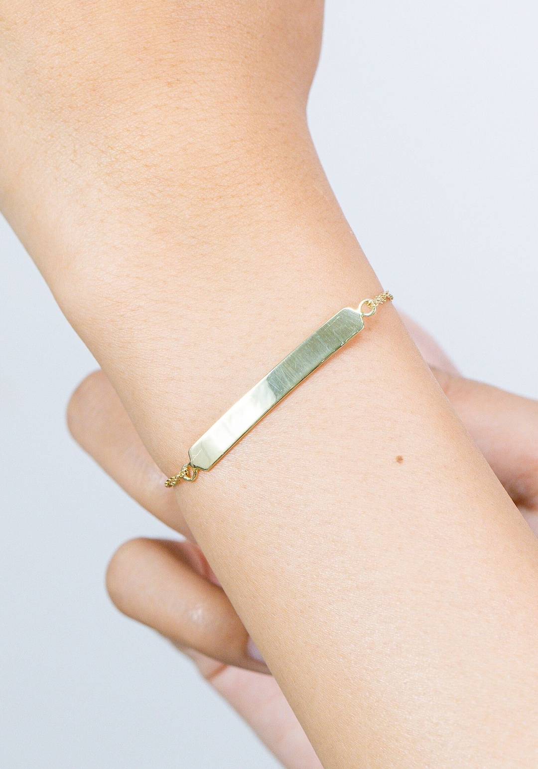Custom Gold Bar Bracelet, 14K Solid Gold Personalized Jewelry, Custom ...