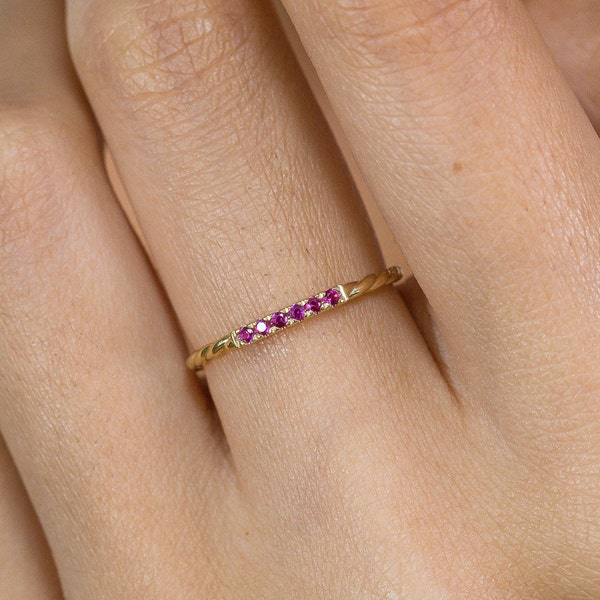 Ruby Wedding Band - Etsy