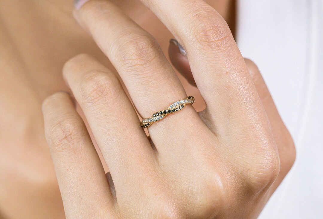 Infinity Diamond Wedding Band, 14k Solid Gold FULL Eternity Band ...