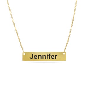 Jennifer Name Necklace, 14K Solid Gold Nameplate Necklace, Personalize ...