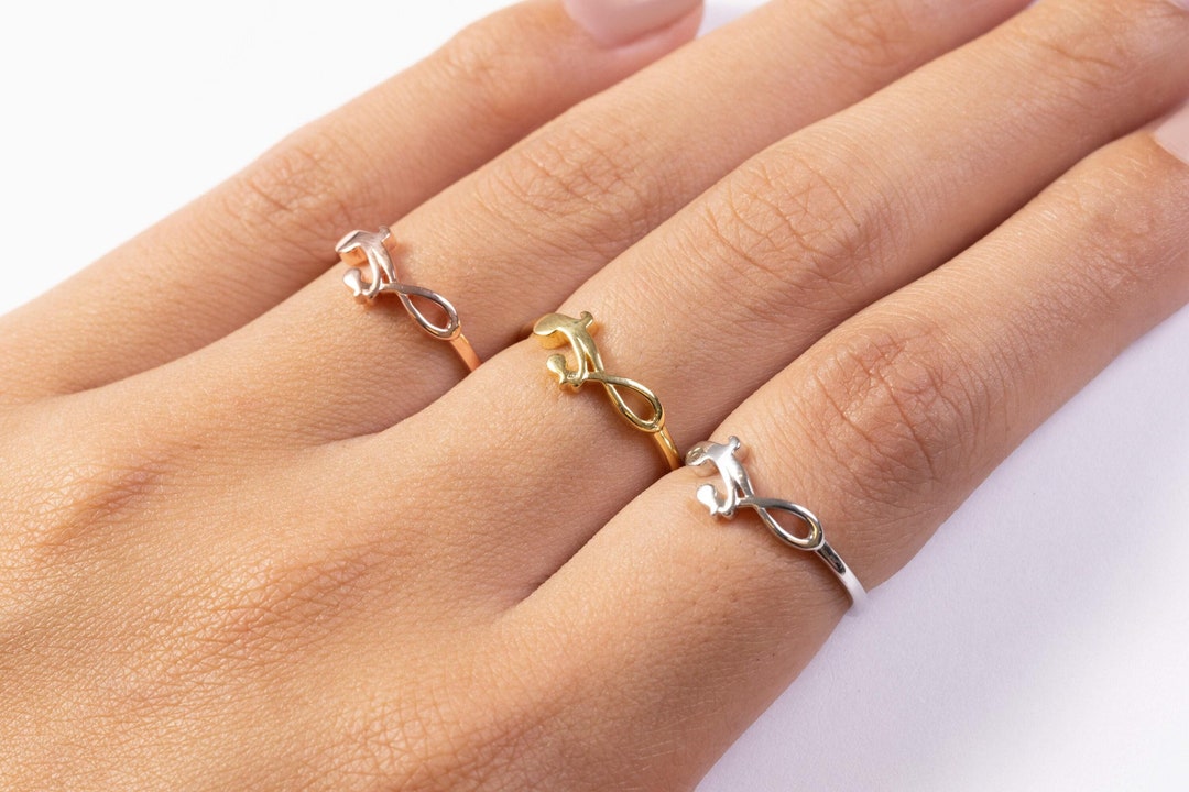 Mother and Child Ring, 14K Solid Gold Infinity Ring, Mother's Day Ring ...