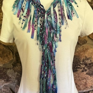 Turquoise Teal Scarf for Women, Moms Day Gift for Wife, Scarf Necklace ...