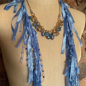 Bright Blue Scarf for Women, Lightweight Scarf, Scarf Necklace ...