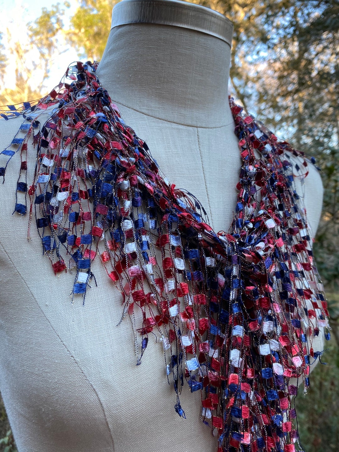 Patriotic Scarf for Women, Red White and Blue Scarf, Patriotic Gift ...