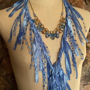 Bright Blue Scarf for Women, Lightweight Scarf, Scarf Necklace ...