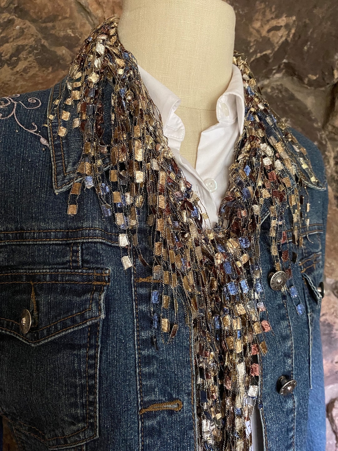 Western Scarf, Denim Scarf for Women, Cowboy Scarf, Cowgirl Gift, Scarf ...