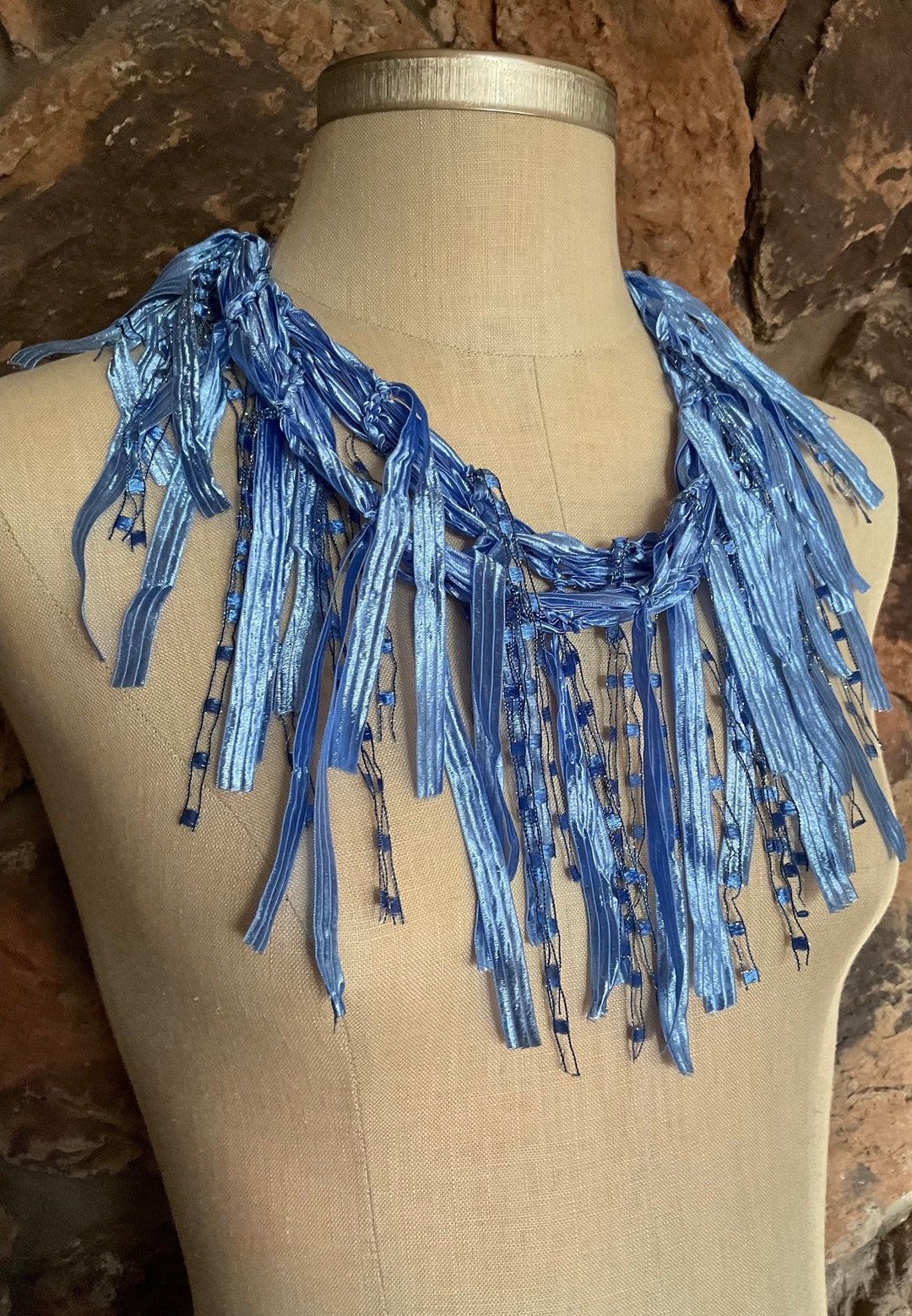 Bright Blue Scarf for Women, Lightweight Scarf, Scarf Necklace ...