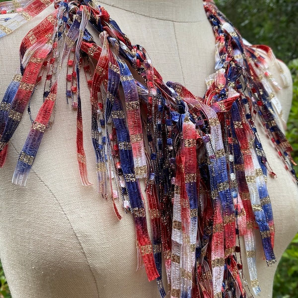 Red White Blue Scarf - Etsy