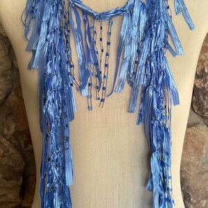Bright Blue Scarf for Women, Lightweight Scarf, Scarf Necklace ...