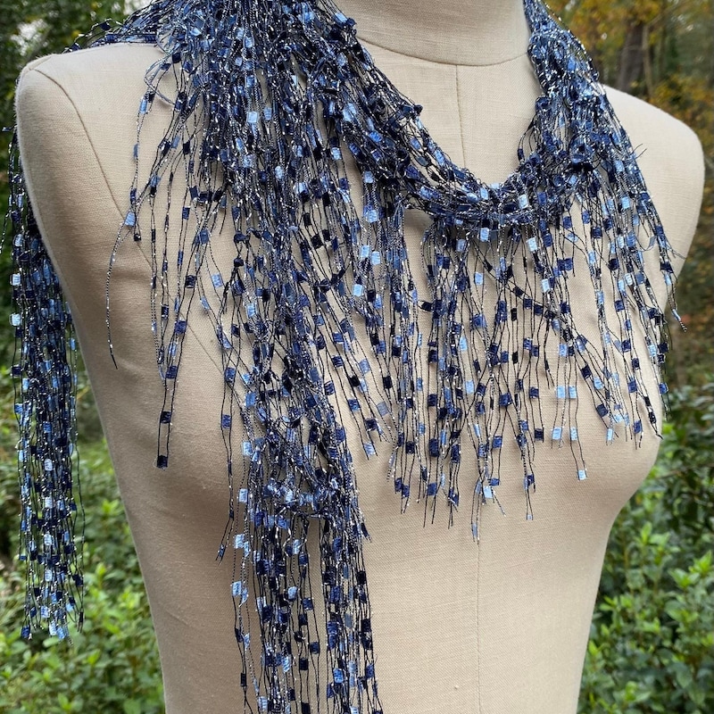 Denim Scarf Necklaces - Etsy