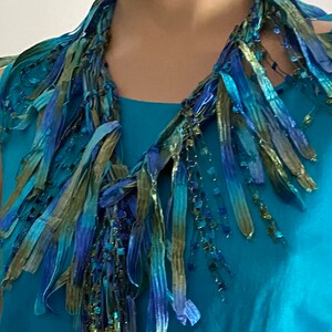 Turquoise Scarf for Women, Summer Scarf, Blue and Green Scarf, Scarf ...