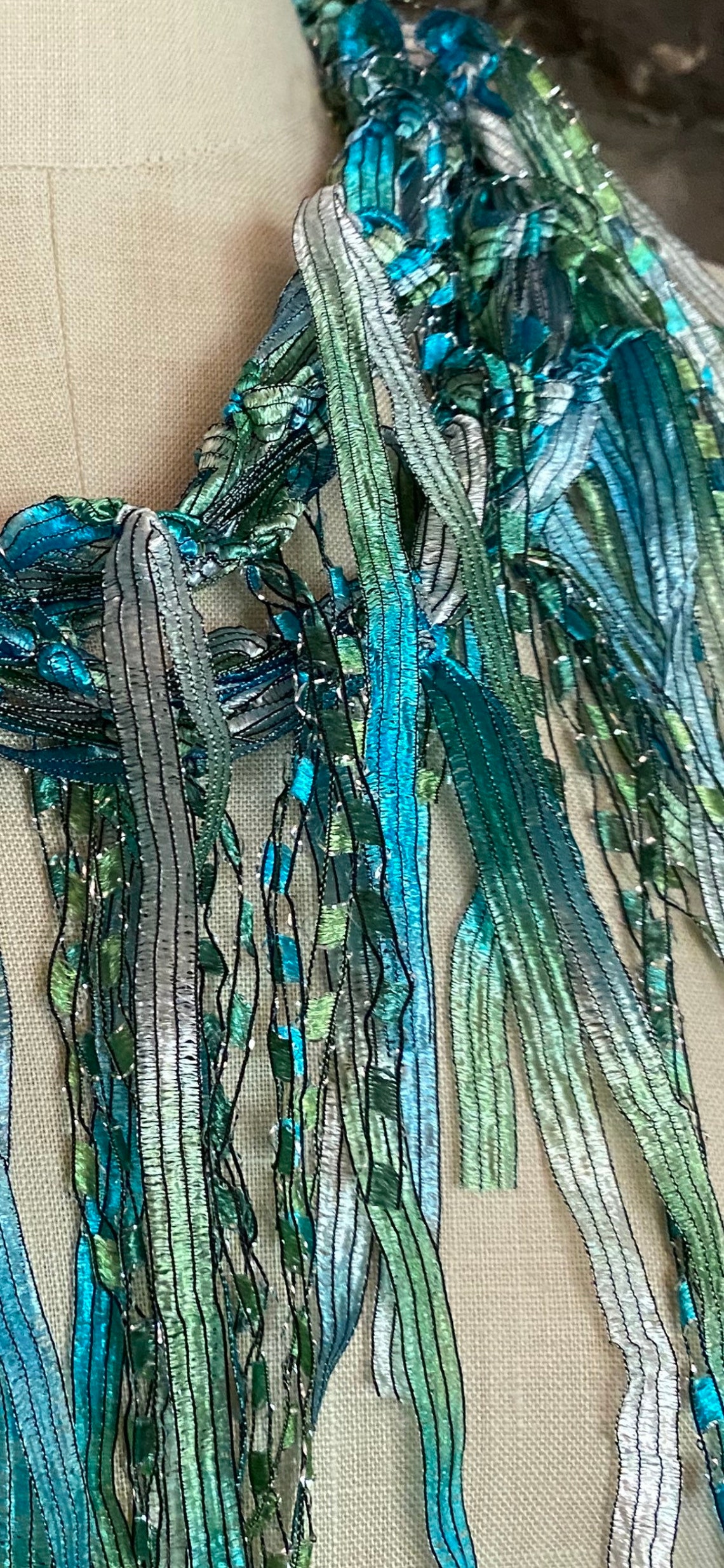 Summer Scarf for Women, Turquoise Scarf Necklace, Sea Glass Scarf, Aqua ...