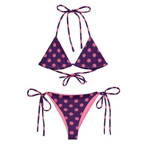 Lila & Azalea Polka Dot String Bikini - Etsy