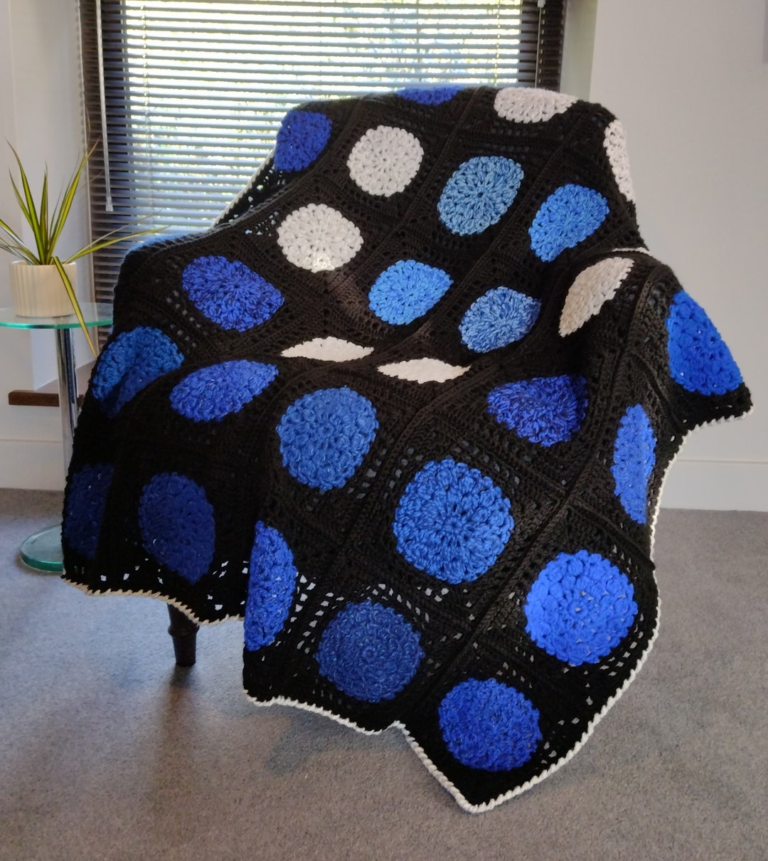Afghan/blanket/throw 66"x 50". Recycled/ Upcycled Yarn. Easy Care. Free ...