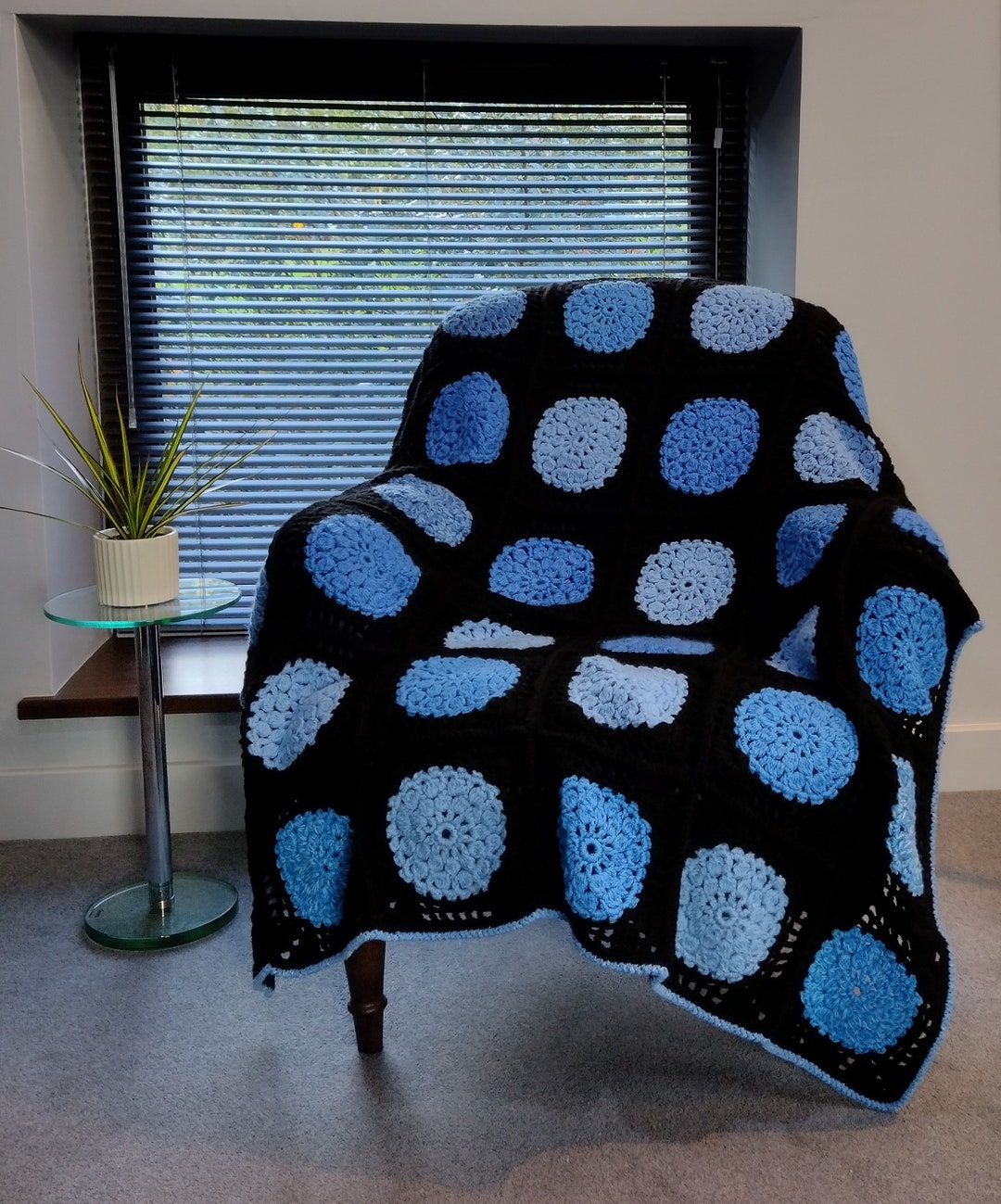 Hand Made Crochet Afghan/blanket 57"x 49". Recycled/ Upcycled Yarn ...
