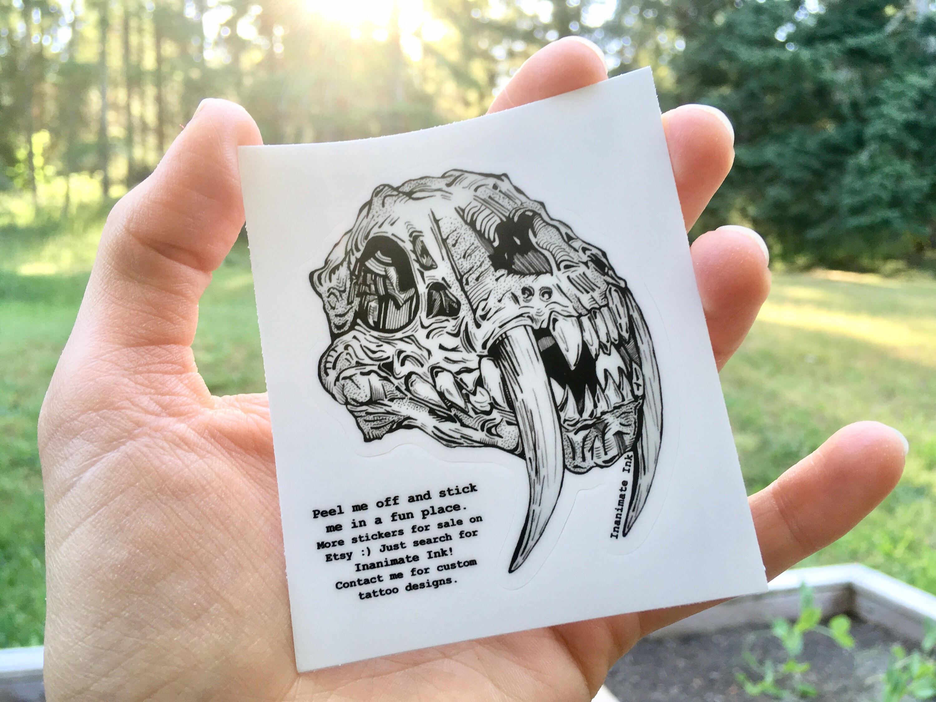 Saber Tooth Tiger Skull Tattoo