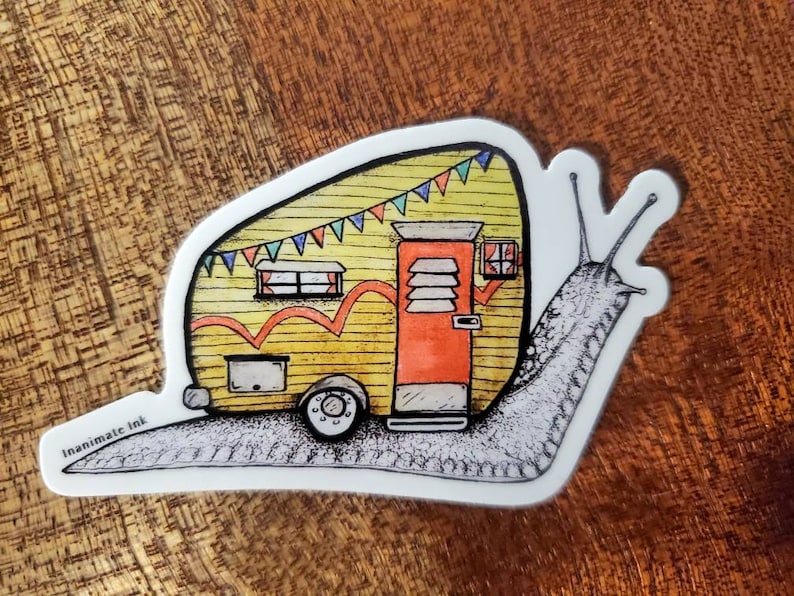 Snail Camper Van Vinyl Decal Sticker - Etsy