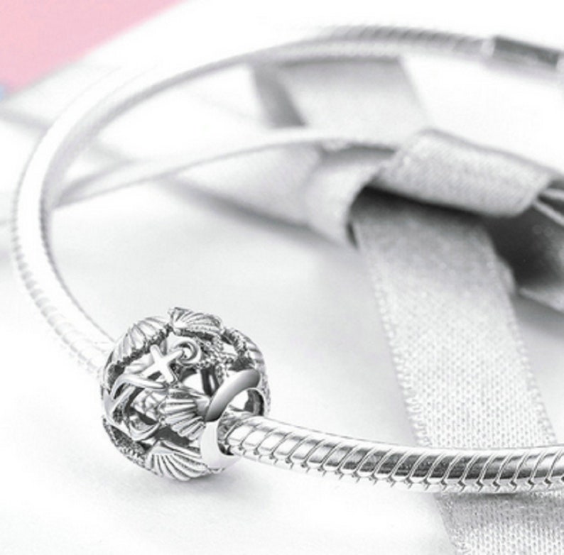 Authentic 925 Sterling Silver Tropical Beach Shell Anchor - Etsy