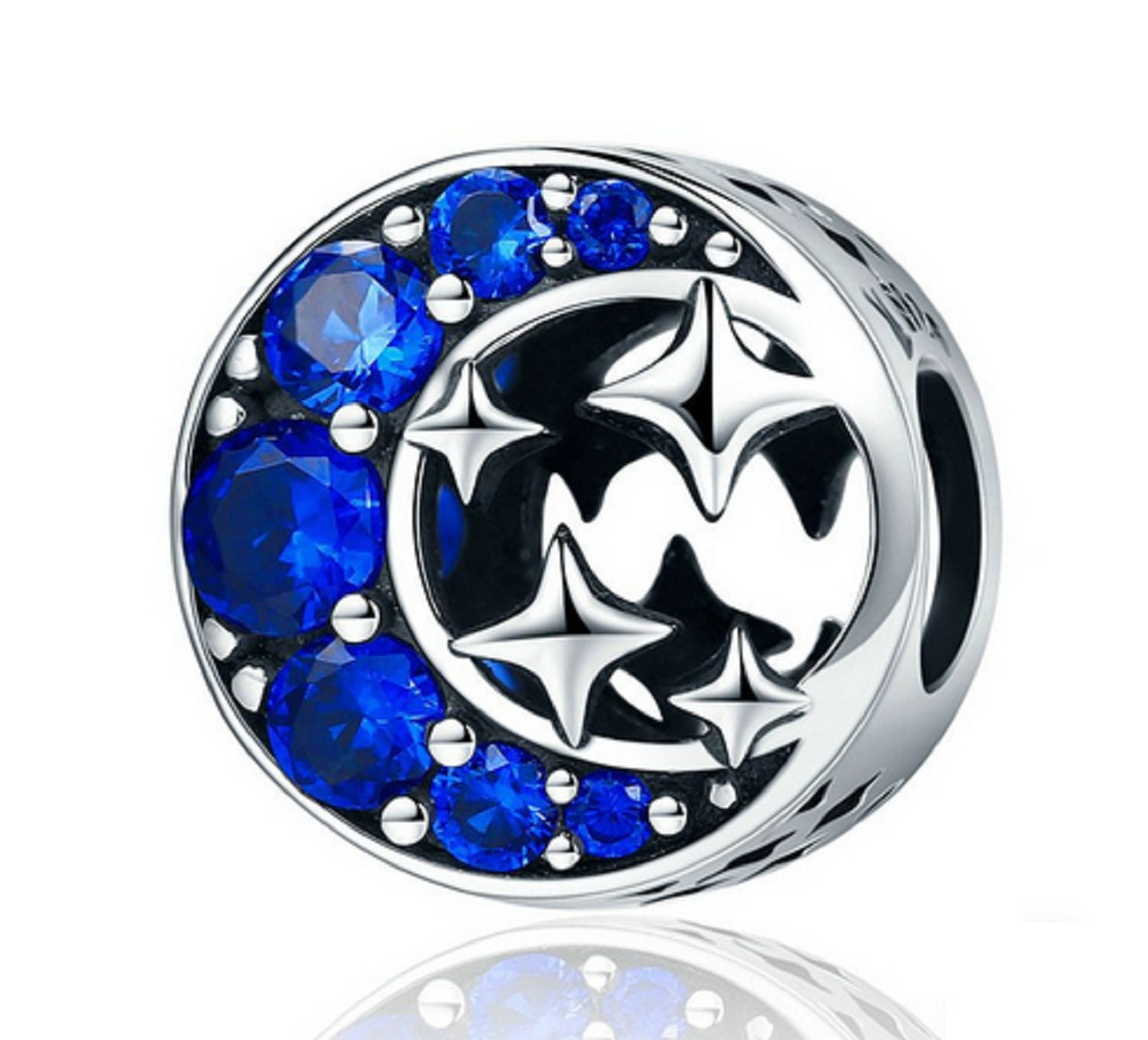 925 Sterling Silver Moon Star Charm Silver Moon Charm Fits - Etsy