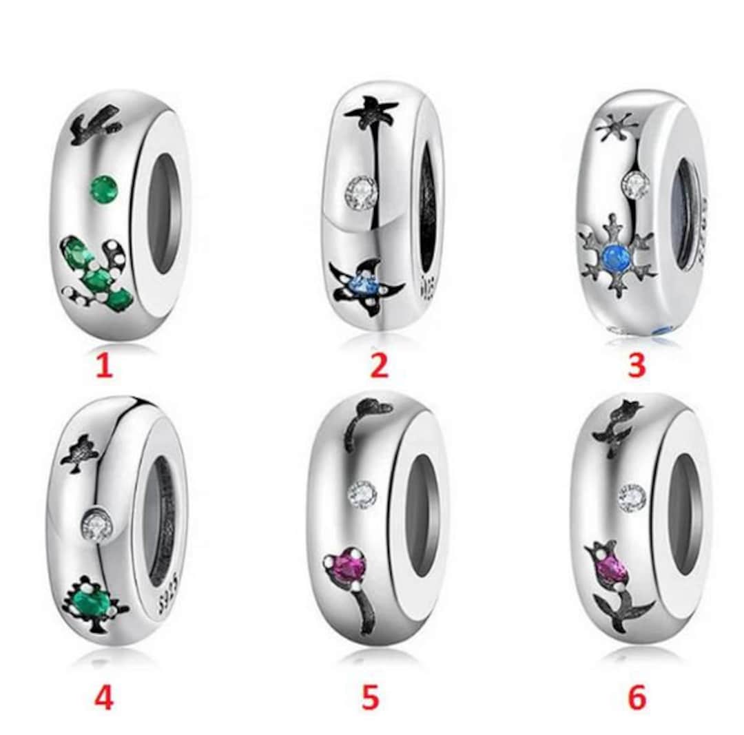 925 Sterling Silver Spacer Charms Charms Spacer Stopper Christmas Tree ...