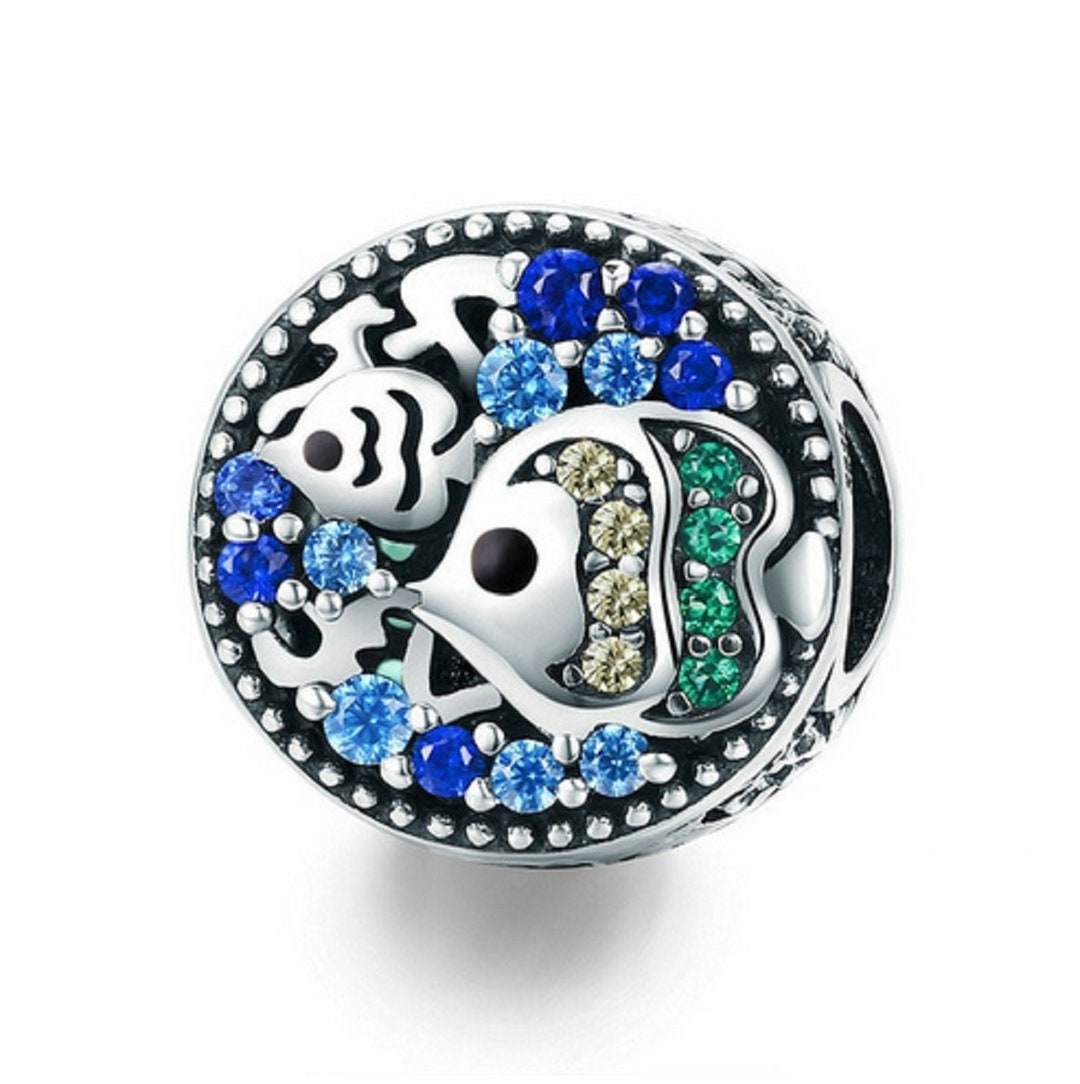 Underwater World Crystal Fish Beads Charm 925 Sterling Silver Fit for ...