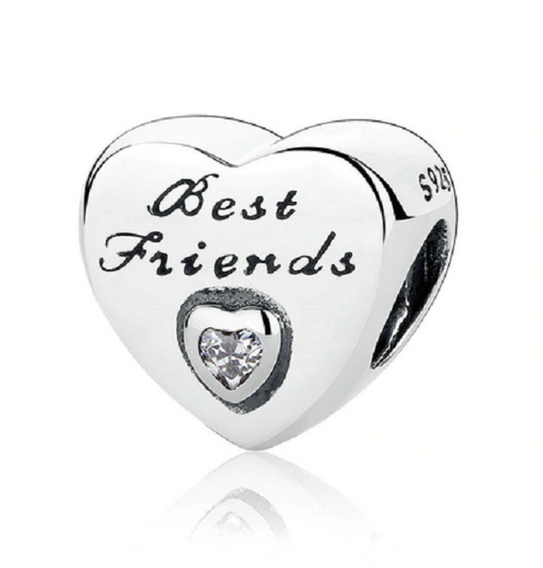 Best Friend Friendship Heart Beads Charm 100% 925 Sterling - Etsy