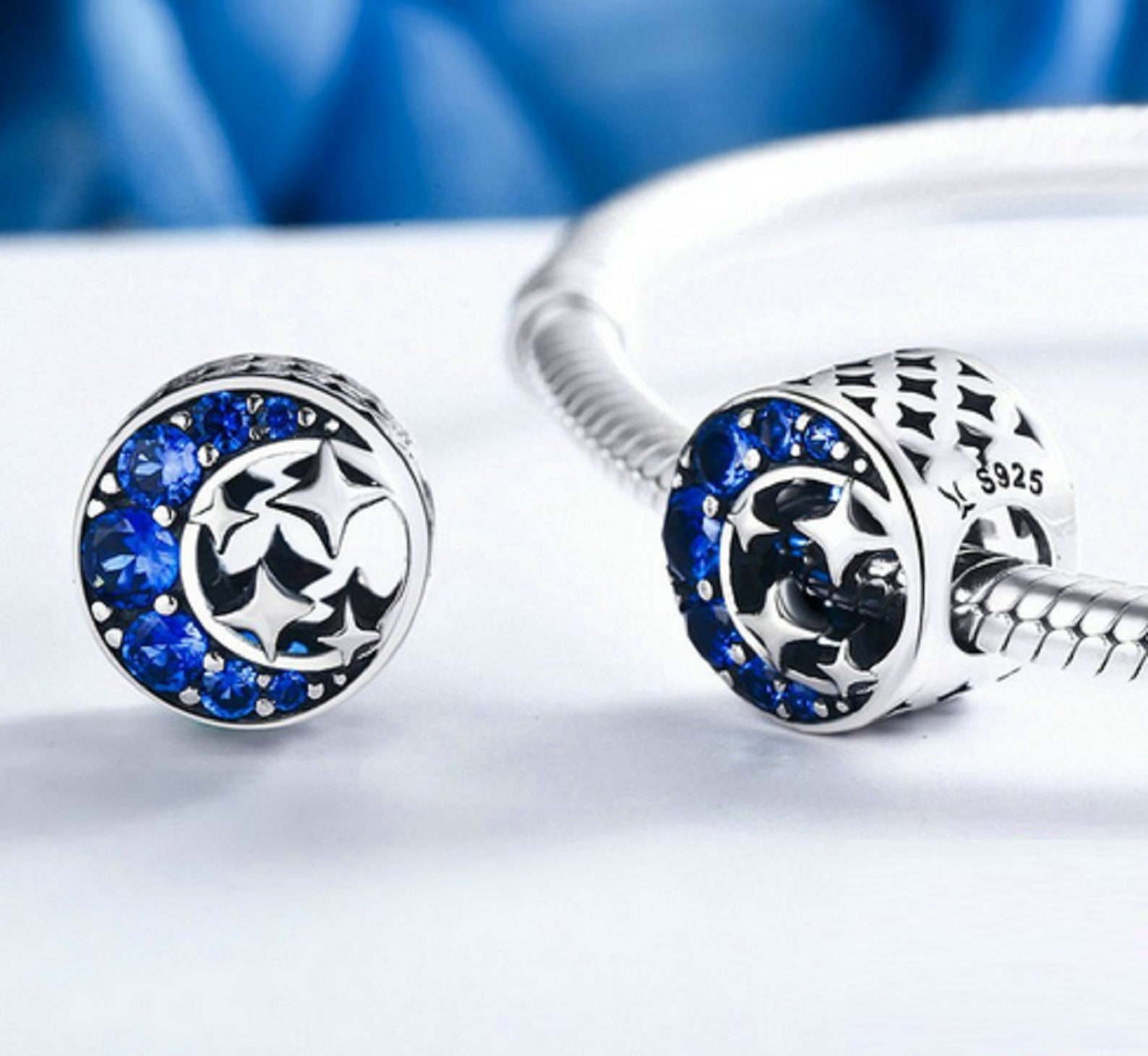 925 Sterling Silver Moon Star Charm Silver Moon Charm Fits - Etsy