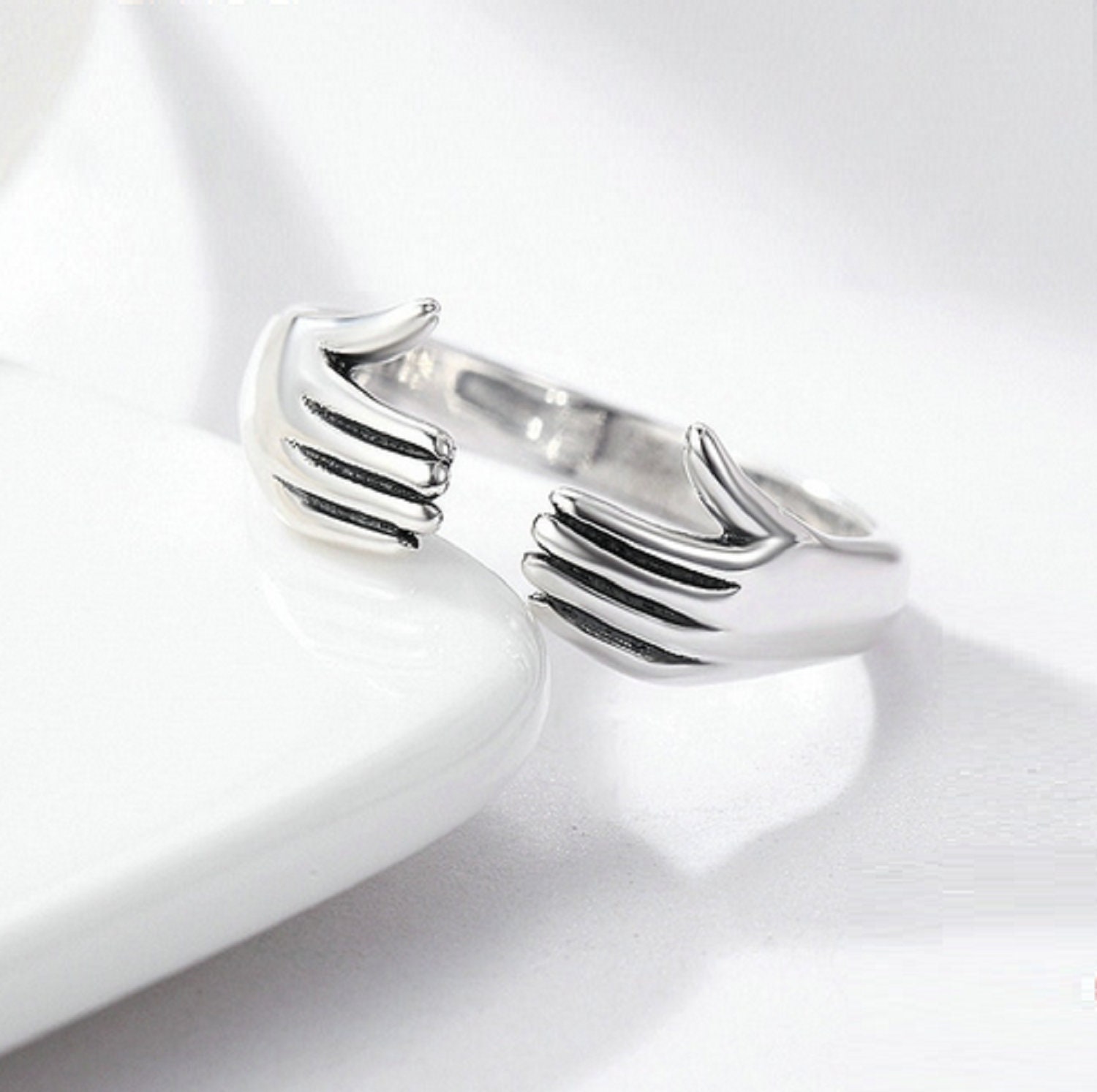 Double Layer Give Me A Hug Hand Open Finger Rings for | Etsy