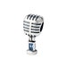 Music Microphone Cubic Zirconia Round Beads Charm 925 Sterling - Etsy
