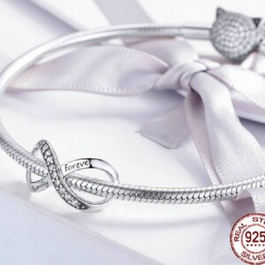 Sterling Silver Infinity Charm With CZ Forever Family Charm - Etsy