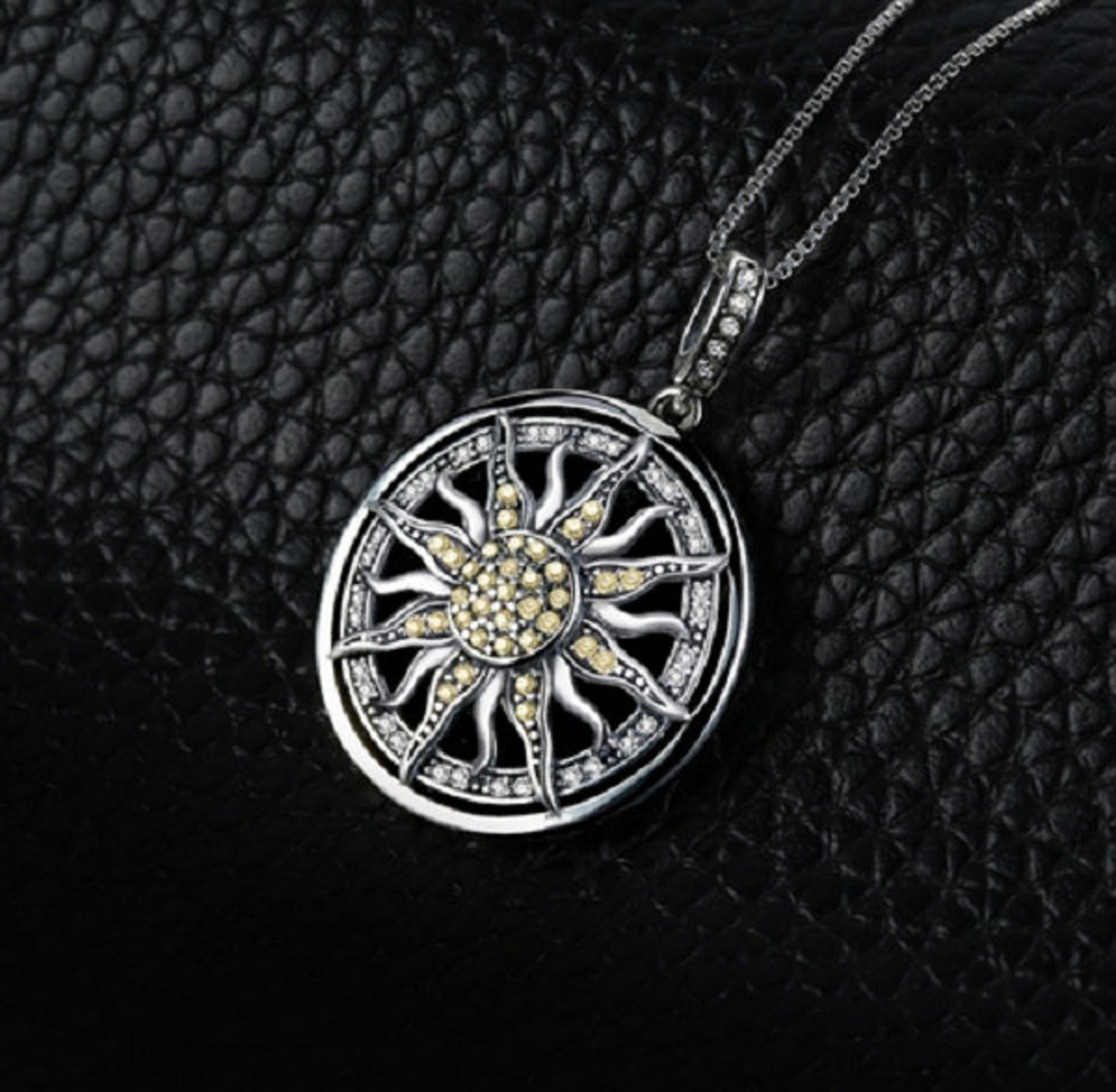 Authentic 925 Sterling Silver Yellow White Cubic Zirconia Sun - Etsy