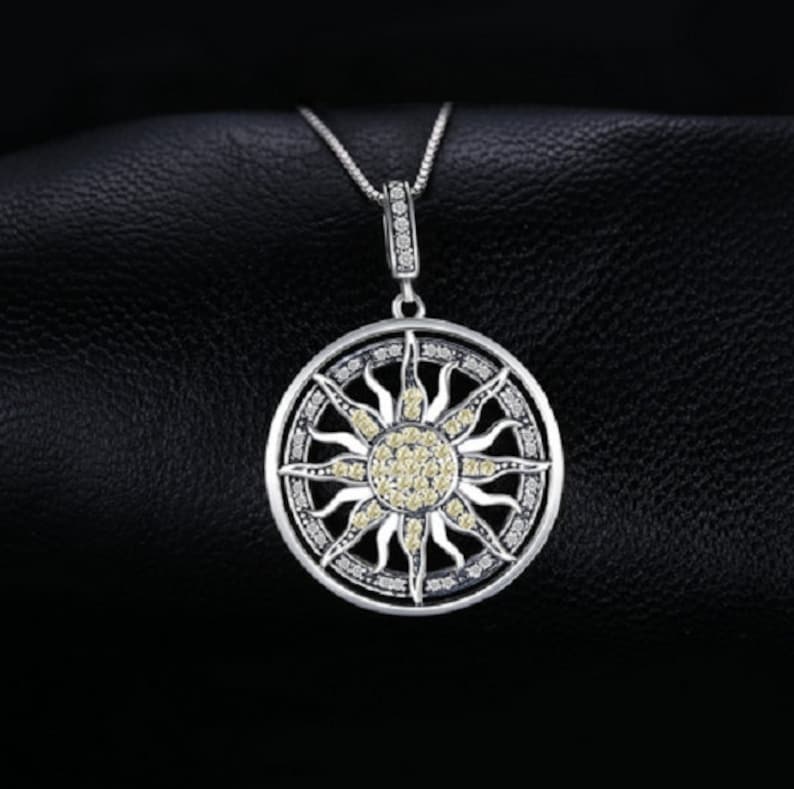 Authentic 925 Sterling Silver Yellow White Cubic Zirconia Sun - Etsy