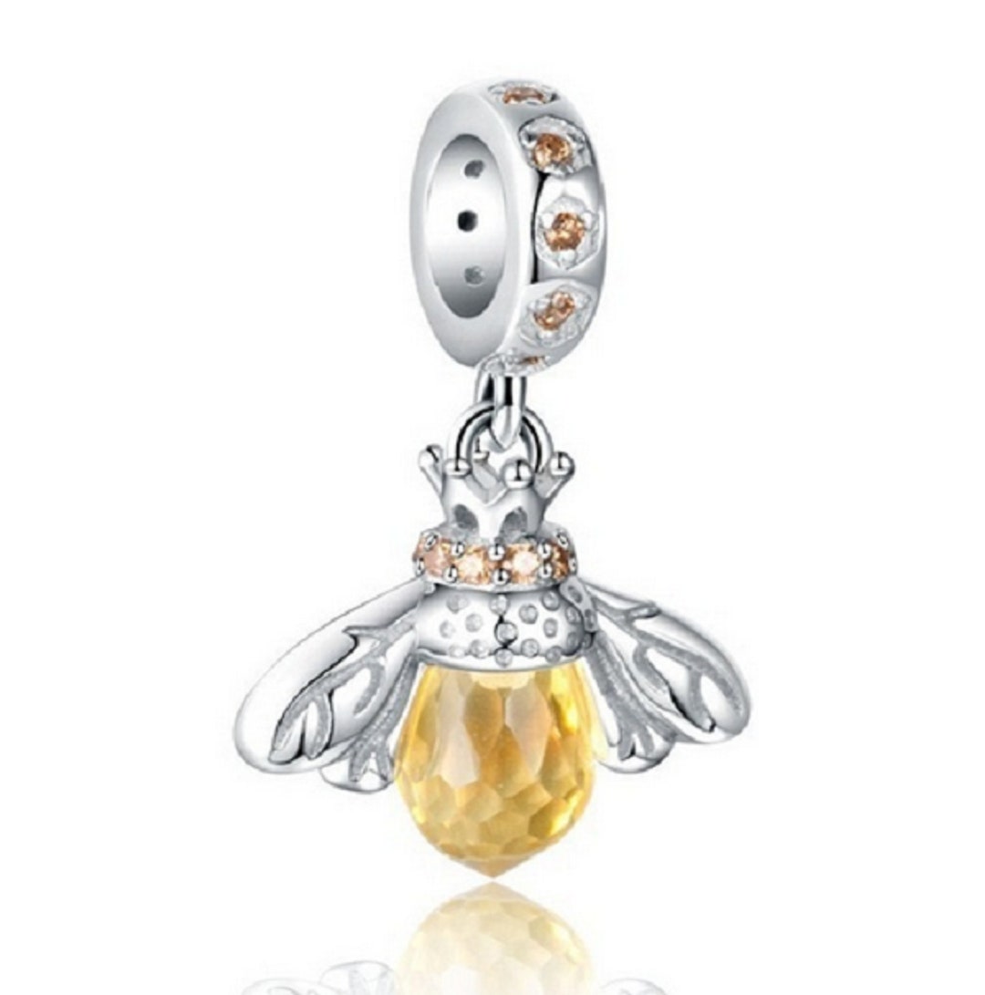 Lovely Golden Bee Charm Golden Bee Beads 925 Sterling Silver - Etsy