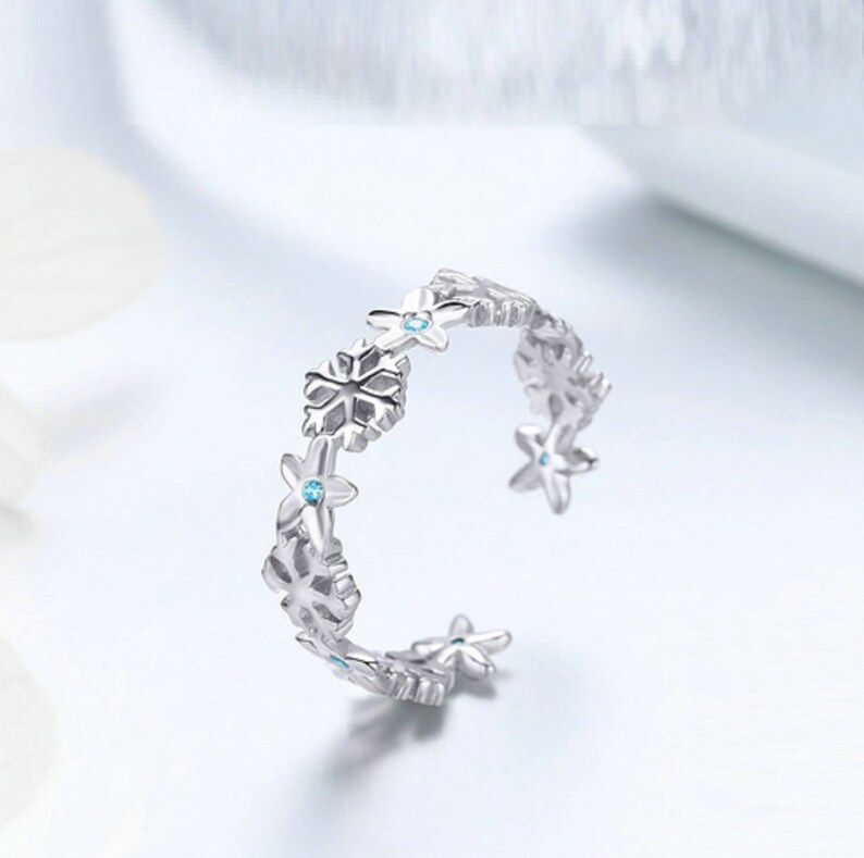 Winter Snowflake Finger Rings for Women Snowflake Wedding100% - Etsy