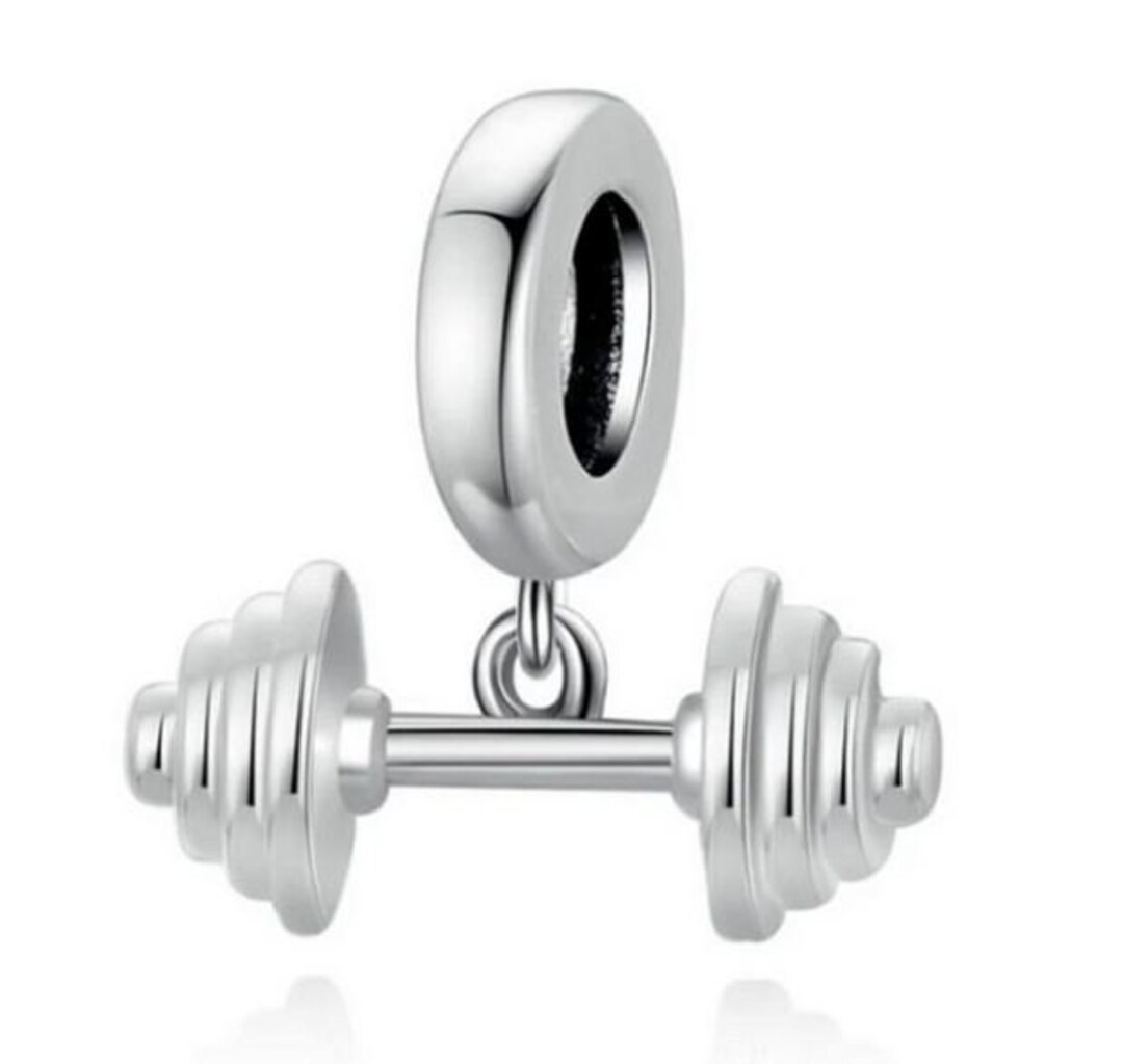 Dumbbell Weight Charm, 925 Sterling Silver Charm for Bracelets, Fitness ...