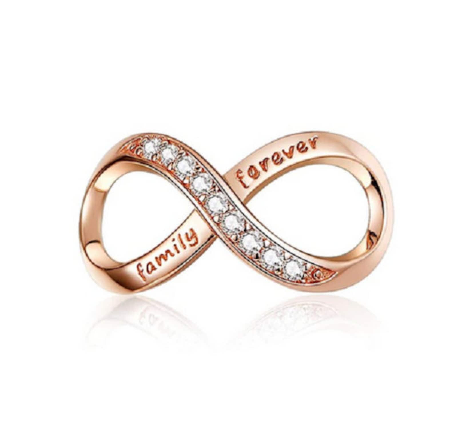 Sterling Silver Infinity Charm With CZ Forever Family Charm - Etsy