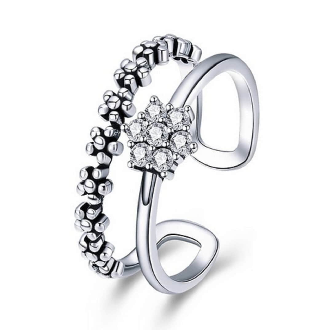 Elegant Daisy Flower Finger Ring Adjustable Open Size Rings for Women ...