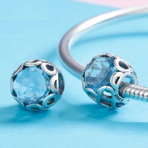 Infinity Blue Crystal CZ Round Beads Charms 925 Sterling - Etsy