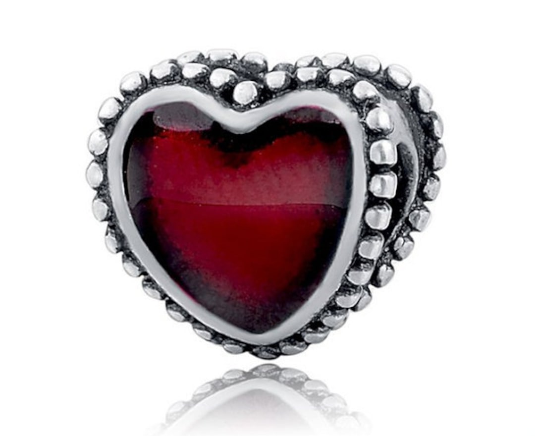 Red Heart Love Beads Charm 925 Sterling Silver Fit for Authentic Women ...