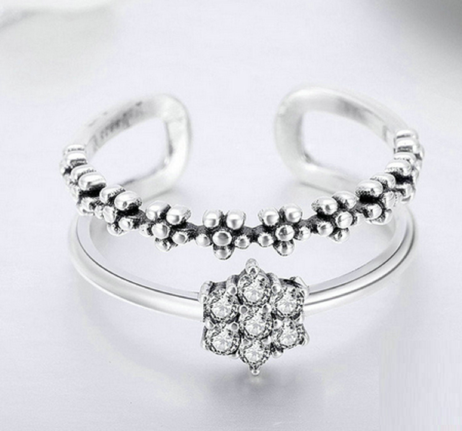 Elegant Daisy Flower Finger Ring Adjustable Open Size Rings | Etsy