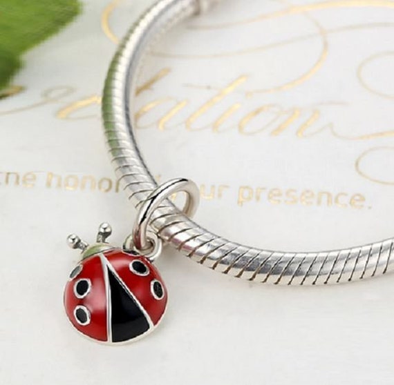 Silver Ladybug Charm Sterling Silver Ladybug Charm Lady Bug Charm Ladybird Charm Red Bug Charm Fits Women Charms Bracelet