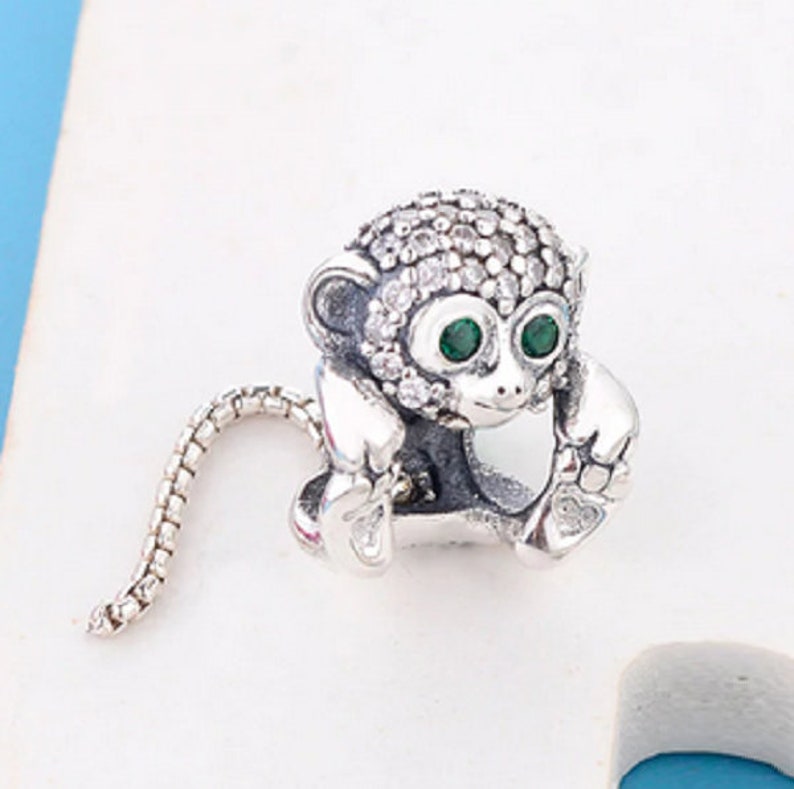 Sparkling Monkey Charm 925 Sterling Silver Fit Pandora - Etsy