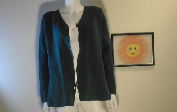 Vintage 80s Washed Out Forest Green Cotton Long Sleeve 5 | Etsy